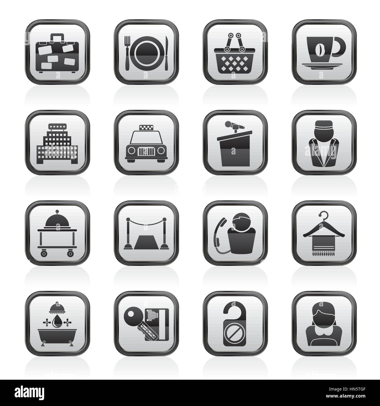 Hotel and motel services icons Stock Vector Image & Art - Alamy