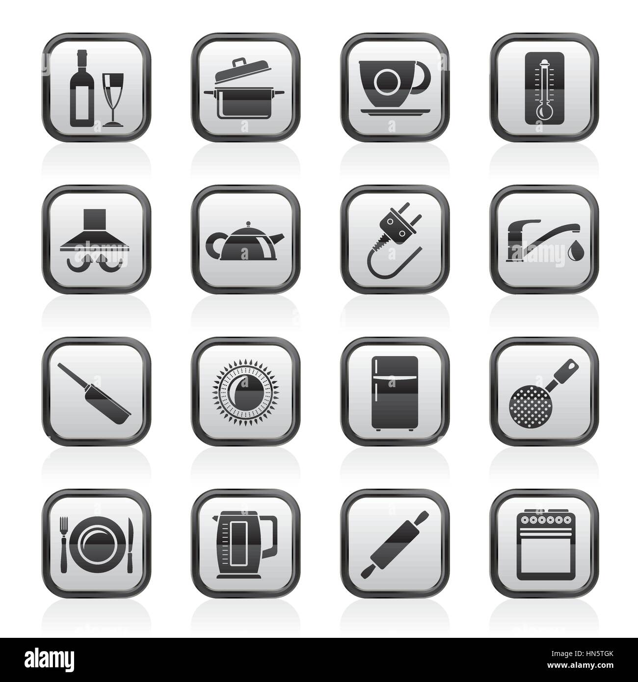 kitchen objects and accessories icons Stock Vector Image & Art - Alamy