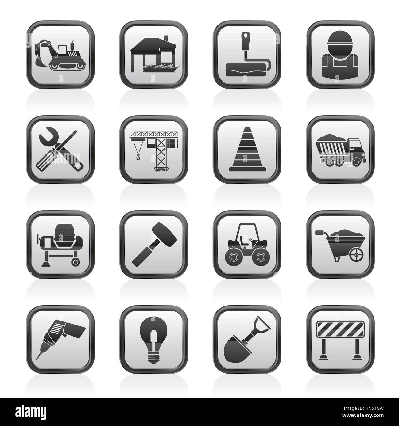Building and construction icons Stock Vector Image & Art - Alamy