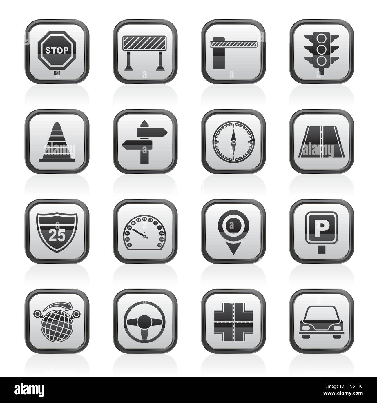 Road and Traffic Icons Stock Vector Image & Art - Alamy