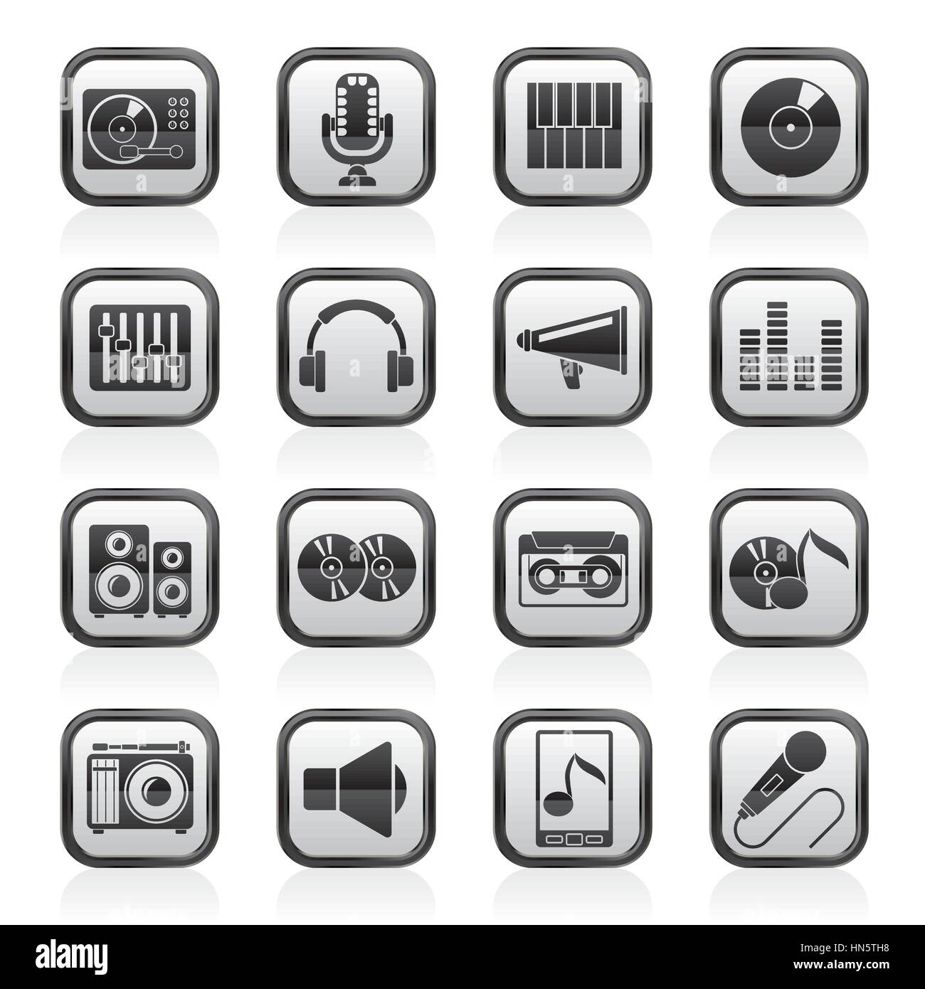 Music and audio equipment icons Stock Vector Image & Art - Alamy