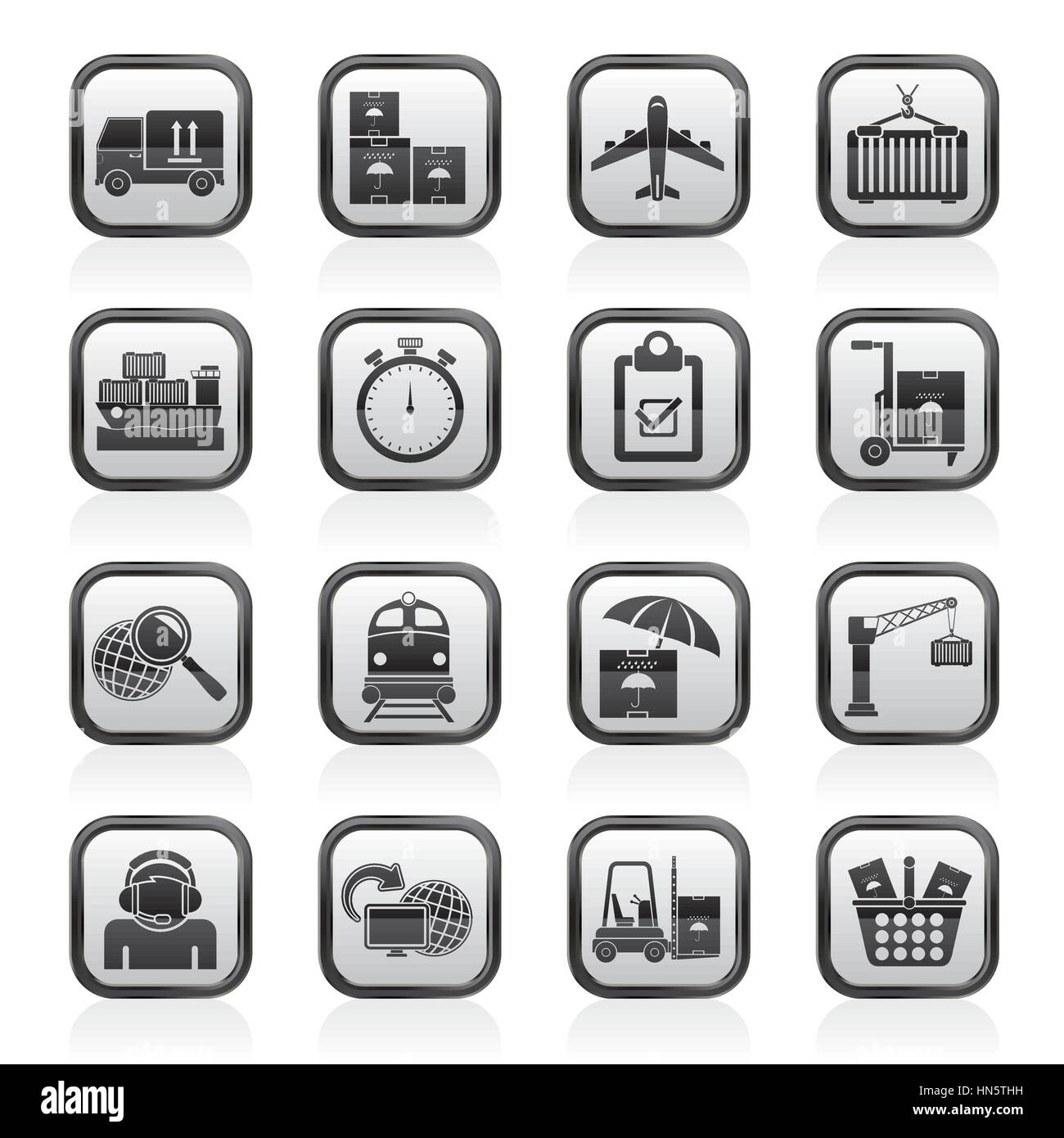 Cargo, shipping and logistic icons Stock Vector Image & Art - Alamy