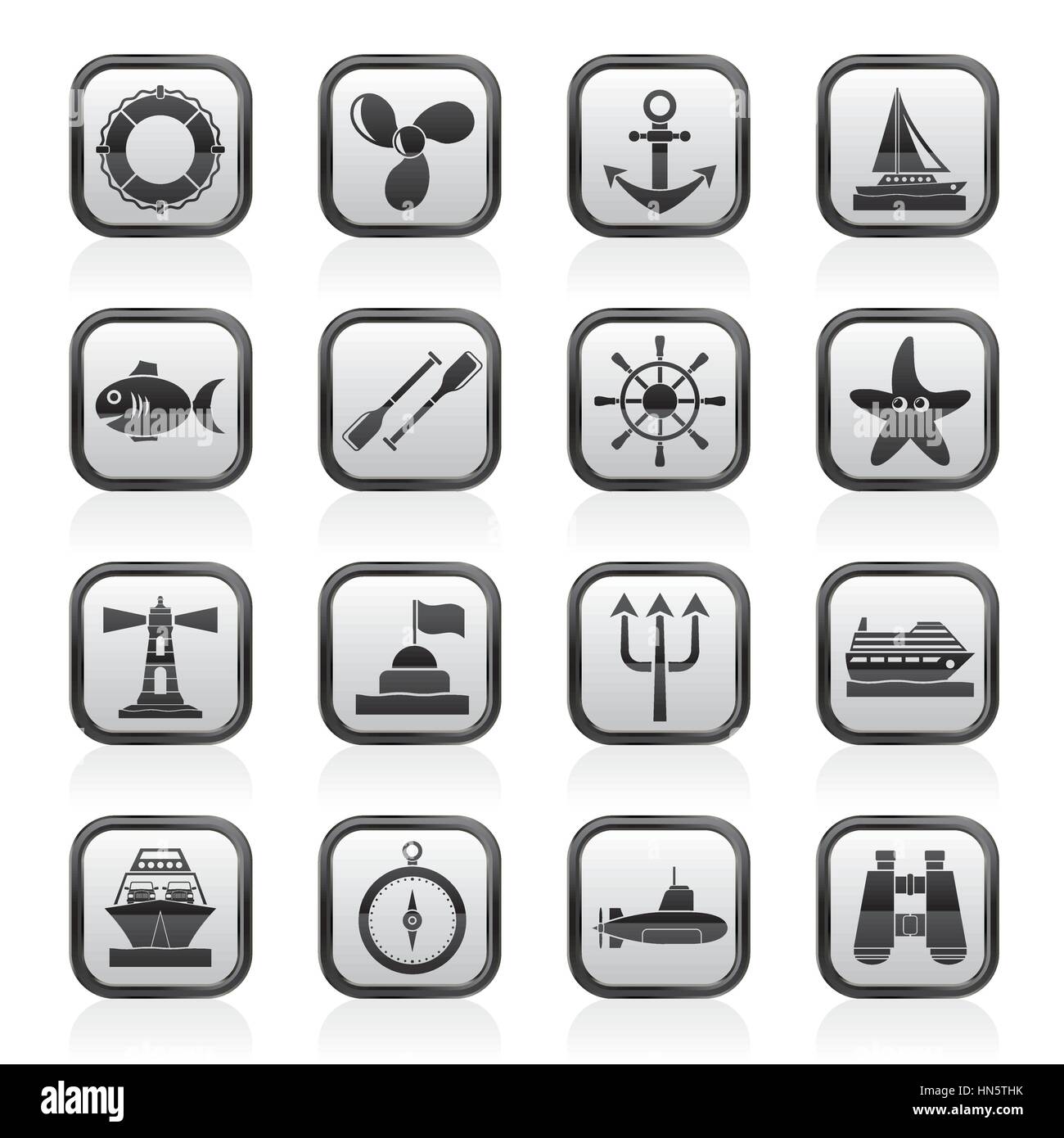 Marine and sea icons Stock Vector Image & Art - Alamy