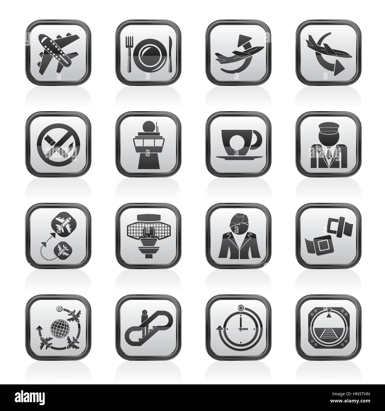 Aircraft, airport and Plane Icons Stock Vector Image & Art - Alamy