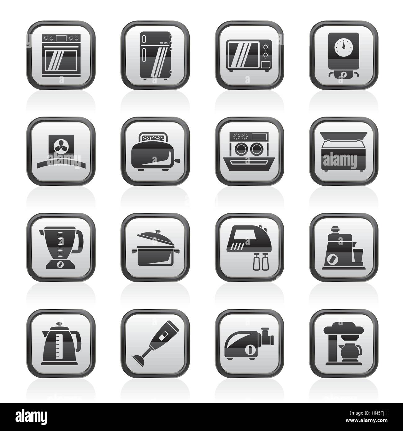 kitchen appliances and equipment icons Stock Vector Image & Art - Alamy