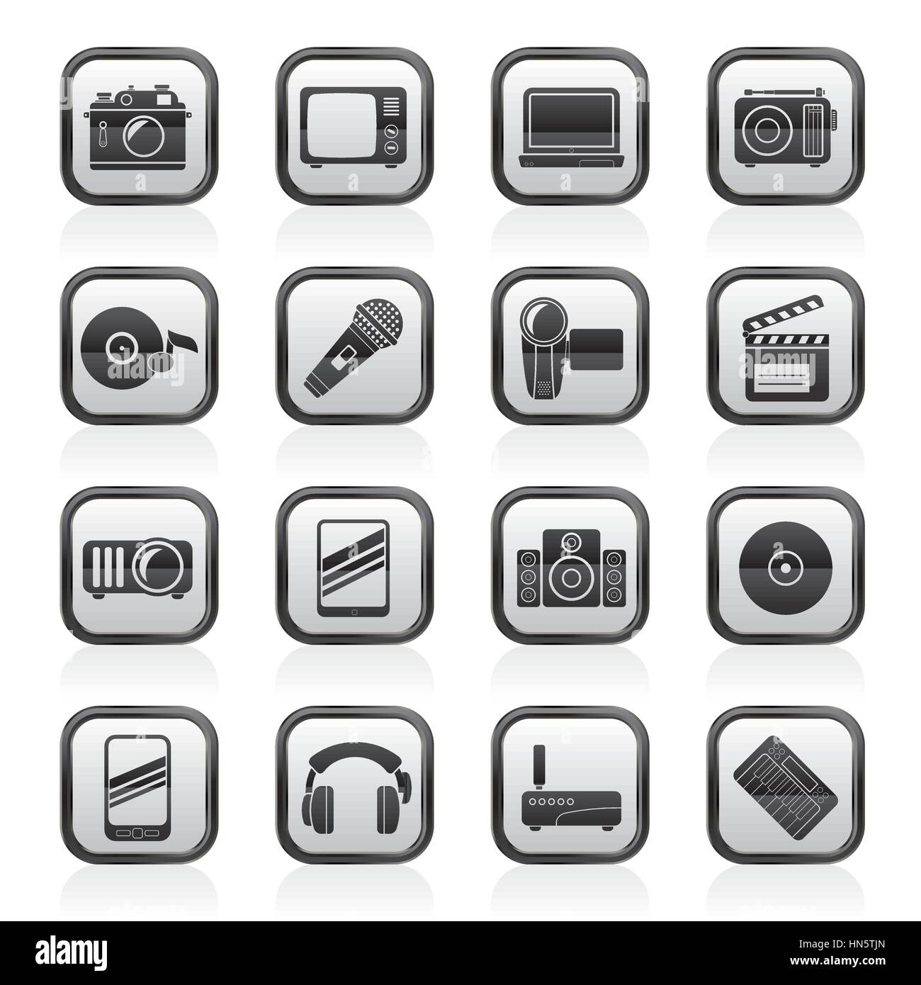 Media and technology icons Stock Vector Image & Art - Alamy