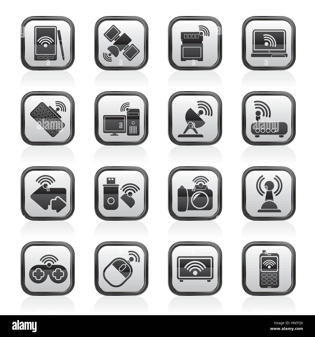 Wireless and communications icons Stock Vector Image & Art - Alamy