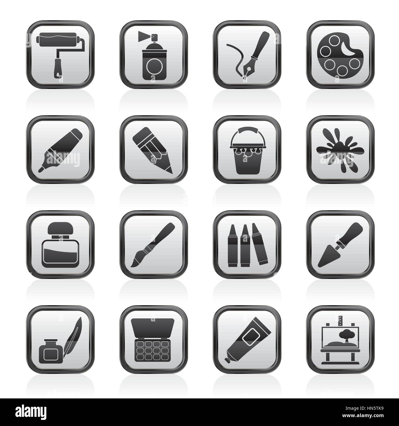 Painting and art object icons Stock Vector Image & Art - Alamy