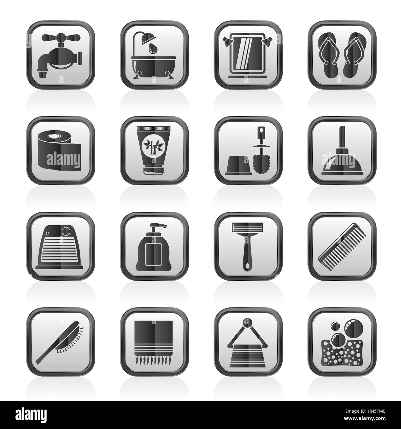 Bathroom and Personal Care icons Stock Vector Image & Art - Alamy