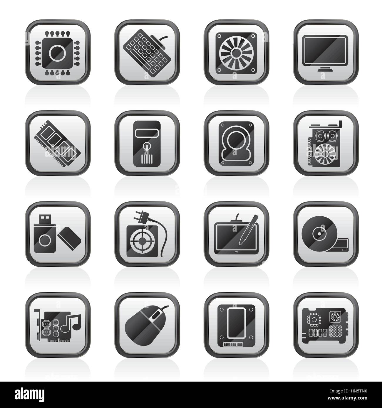 Computer part icons Stock Vector Image & Art - Alamy