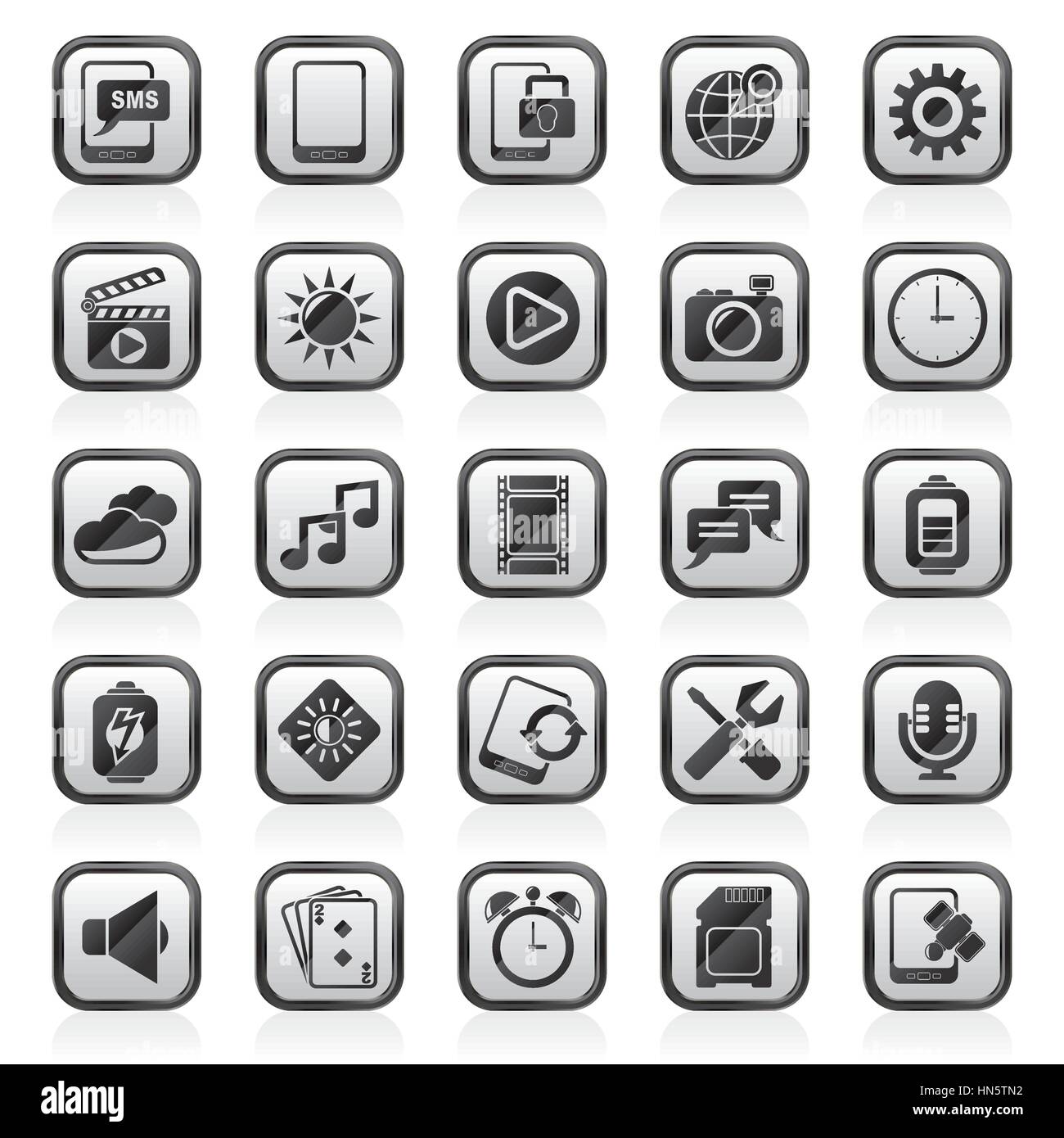 Mobile Phone Interface icons Stock Vector Image & Art - Alamy