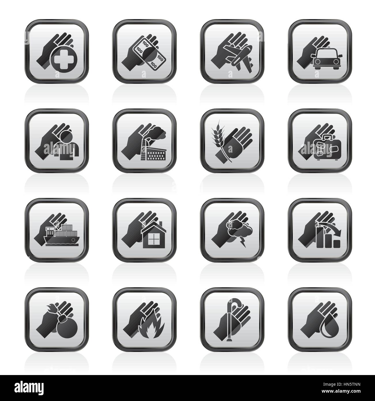 Insurance and risk icons Stock Vector Image & Art - Alamy