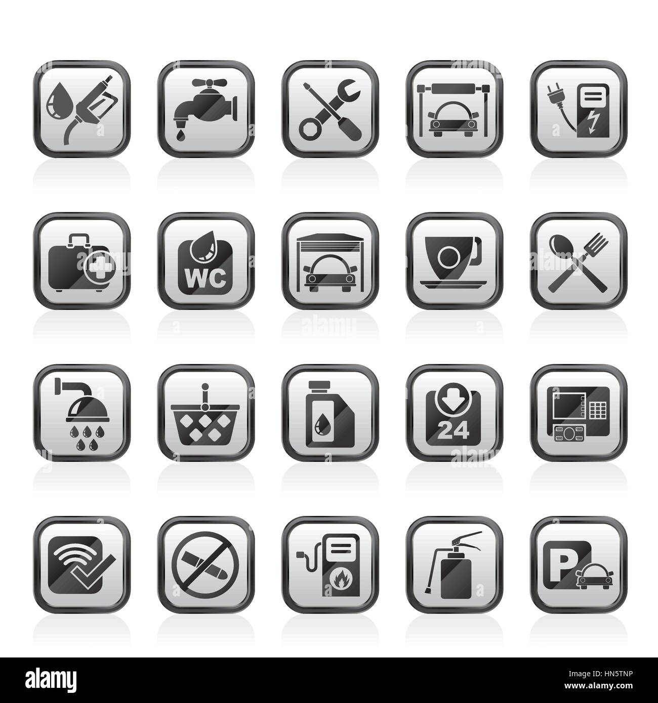 petrol station icons Stock Vector Image & Art - Alamy
