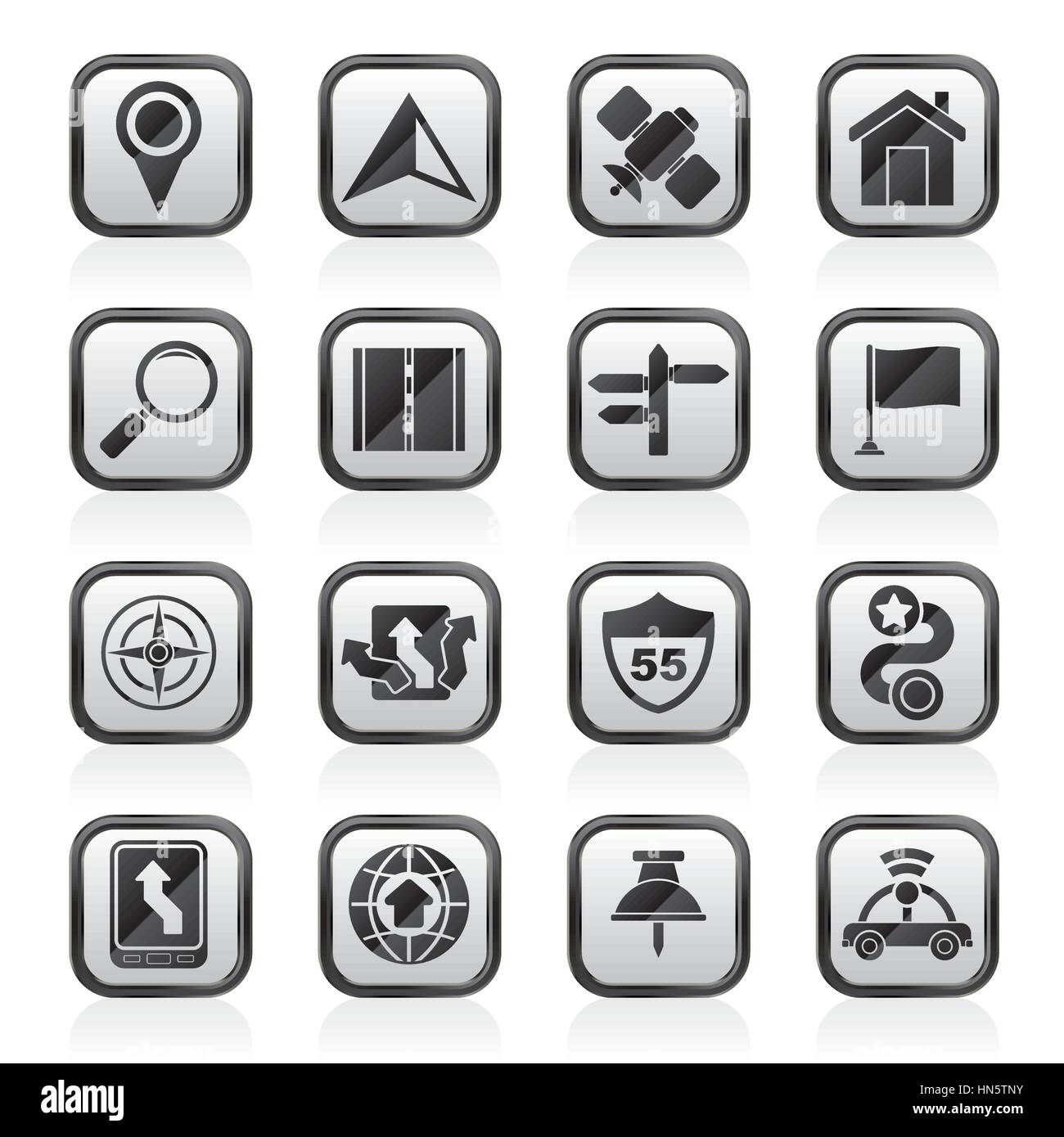 Gps, navigation and road icons Stock Vector Image & Art - Alamy