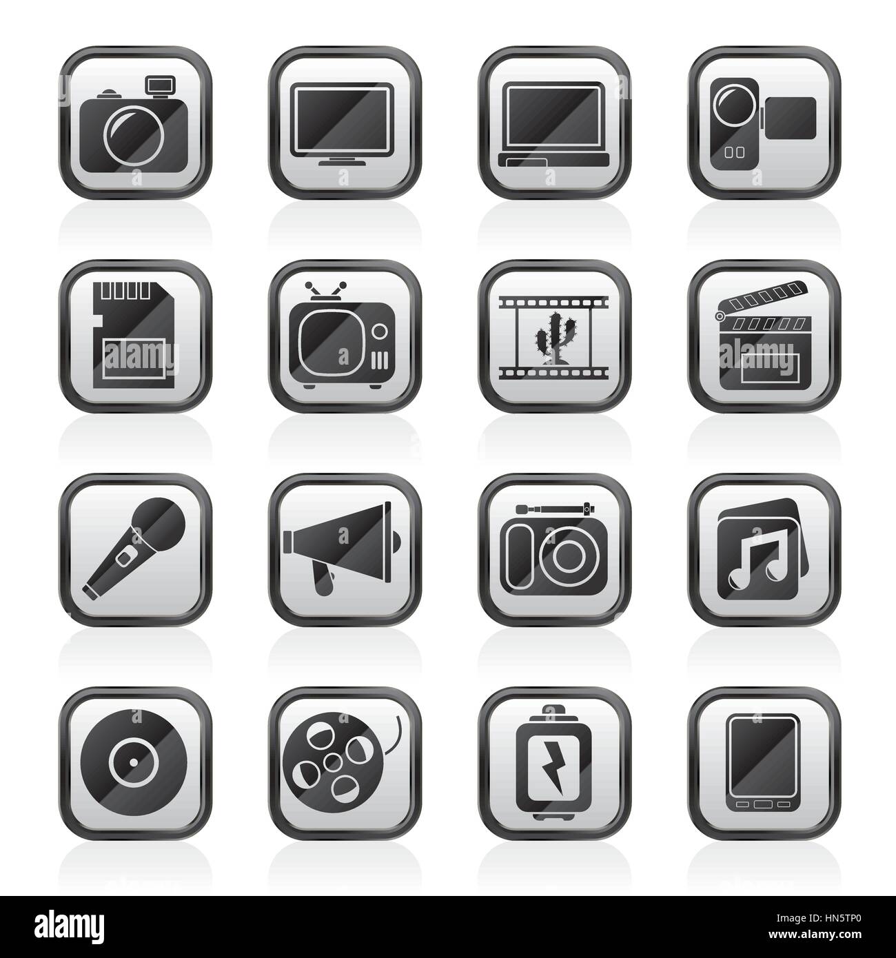 Multimedia and technology Icons Stock Vector Image & Art - Alamy