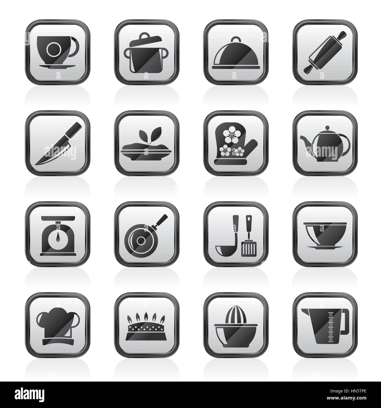 Restaurant and kitchen items icons Stock Vector Image & Art - Alamy