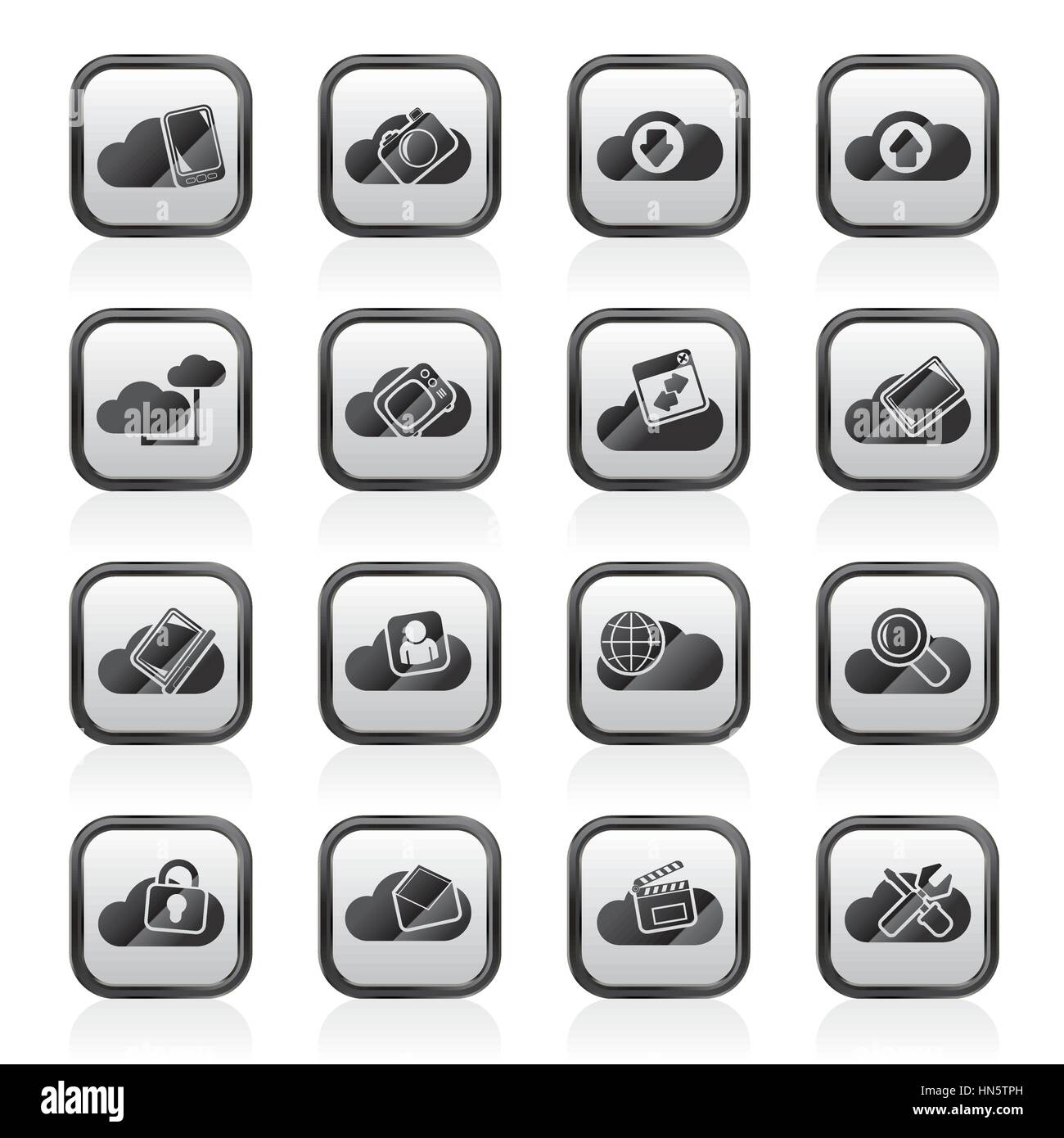 cloud services and objects icons Stock Vector Image & Art - Alamy