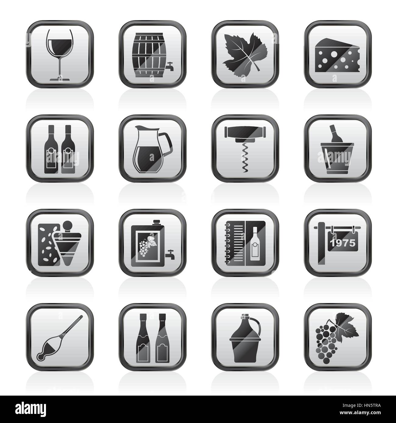Wine industry objects icons Stock Vector Image & Art - Alamy