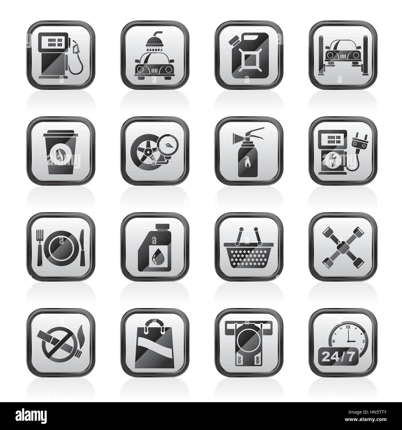 Gas Station Services Icons Stock Vector Image & Art - Alamy