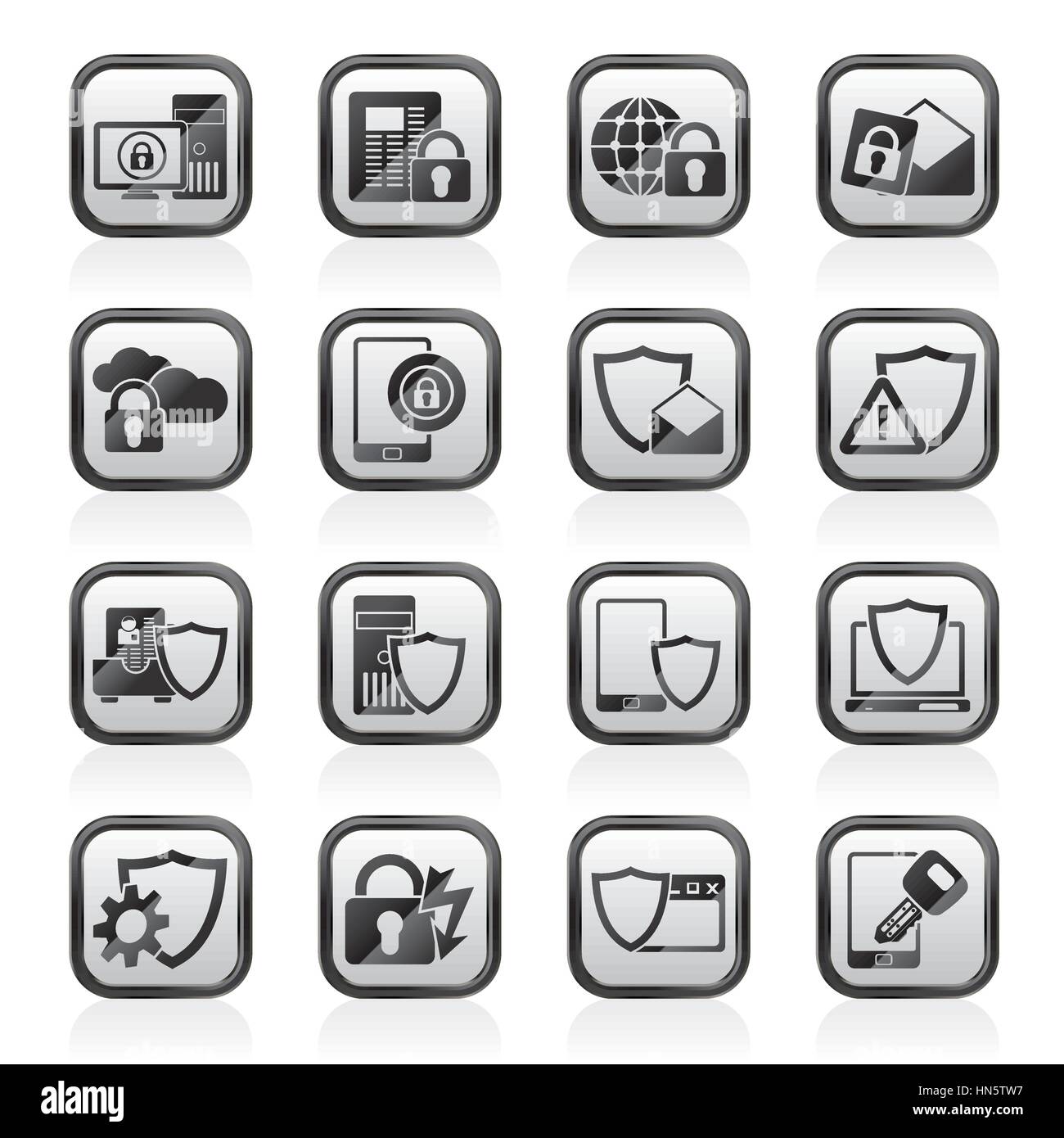 Data and Information Protection Security Icons Stock Vector Image & Art ...
