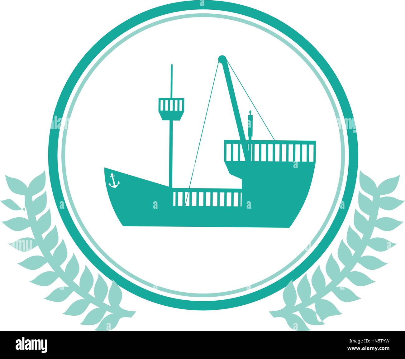 symbol blue ship icon, vector illustration design Stock Vector Image ...