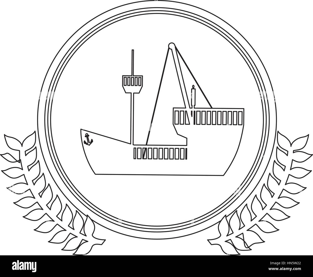 symbol white ship icon, vector illustration design Stock Vector Image ...