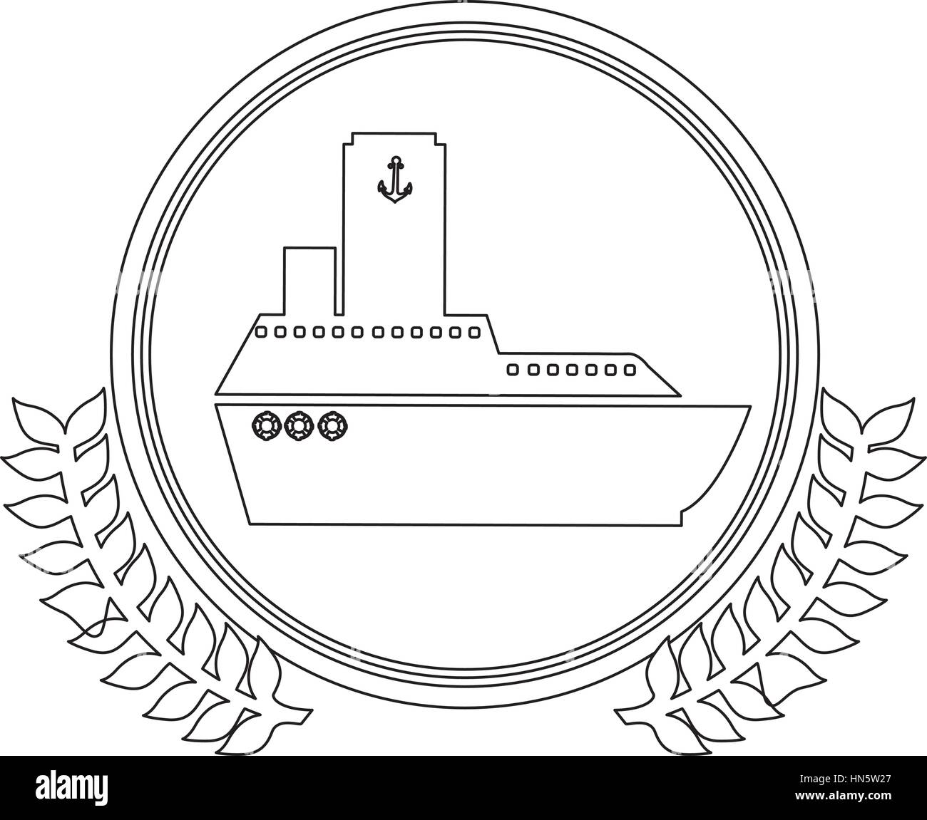 symbol white ship icon, vector illustration design Stock Vector Image ...