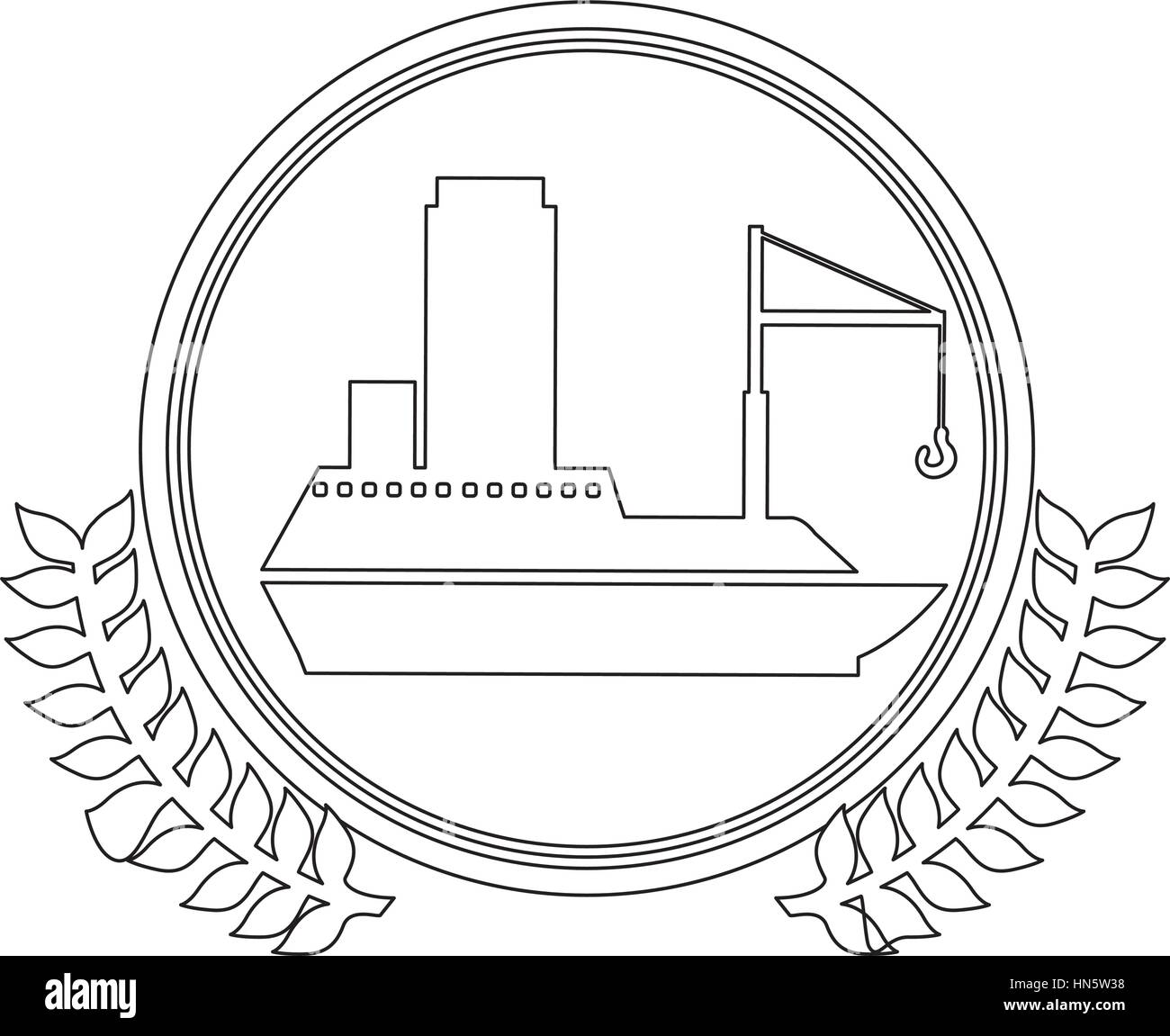 symbol white ship icon, vector illustration design Stock Vector Image ...