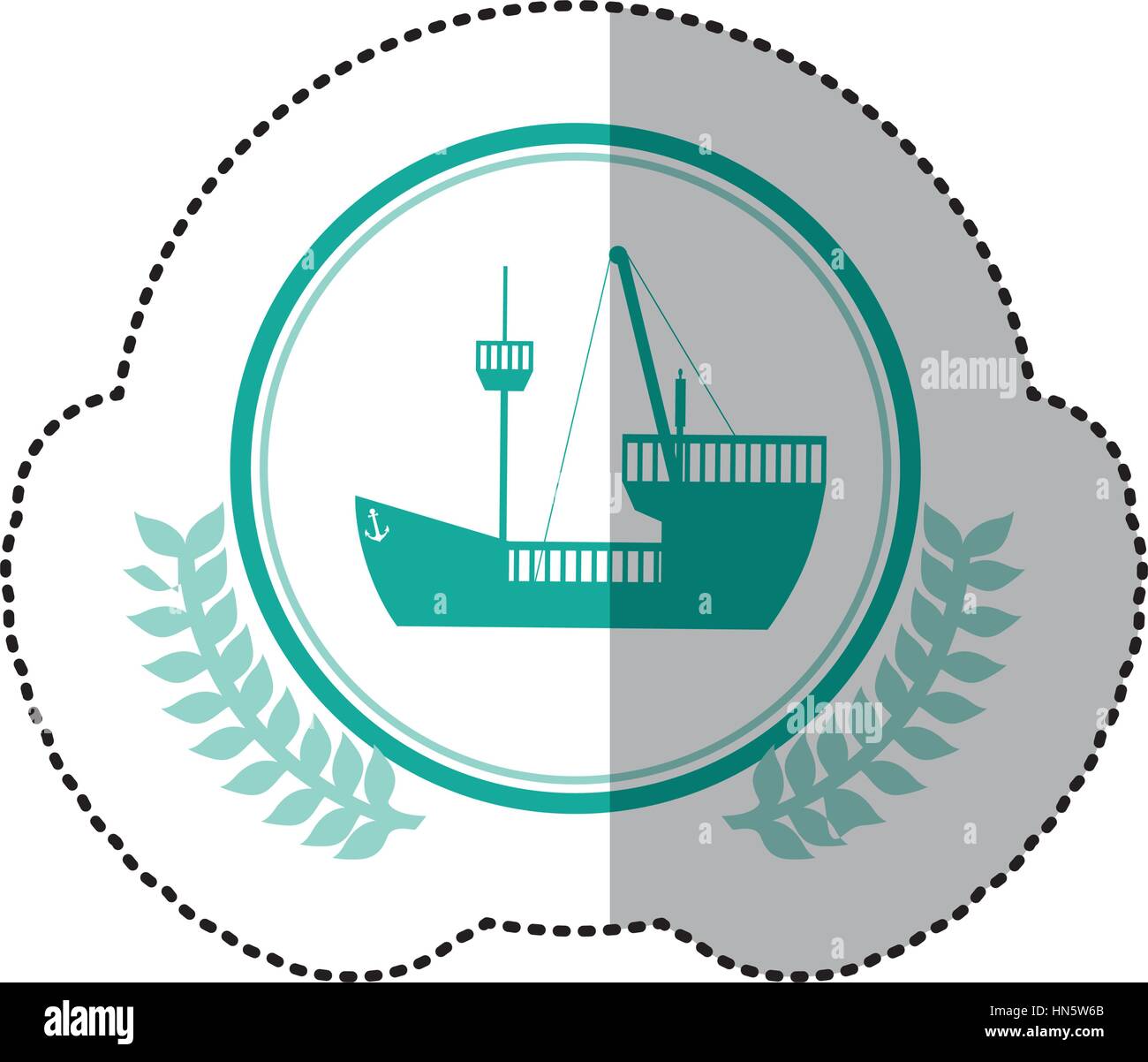 symbol blue ship icon, vector illustration design Stock Vector Image ...