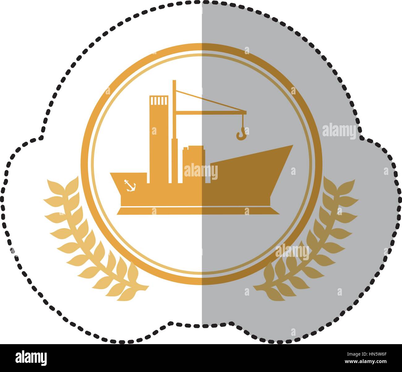 symbol orange ship icon, vector illustration design Stock Vector Image ...