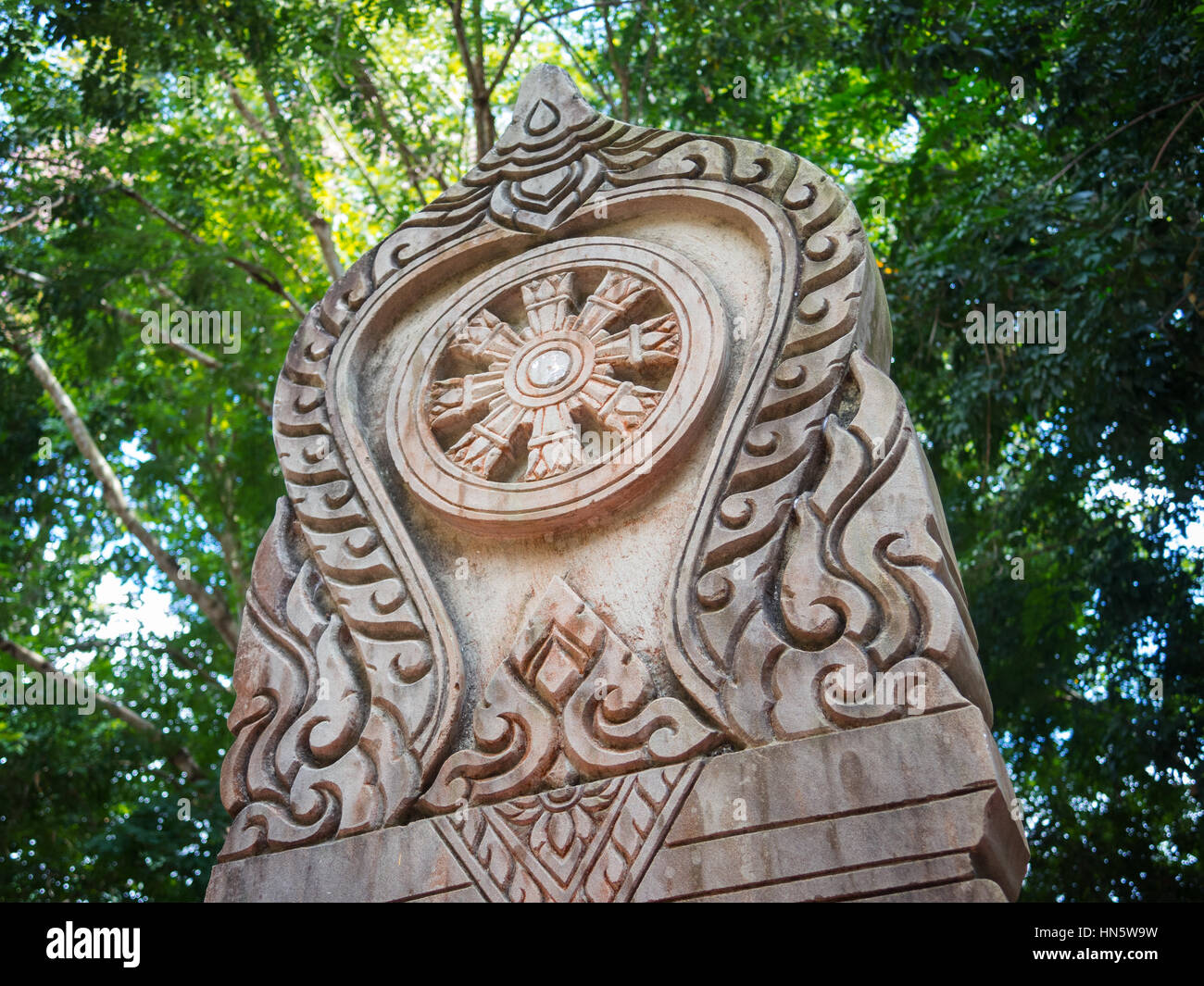 ancient boundary marker of Thai temple Stock Photo - Alamy