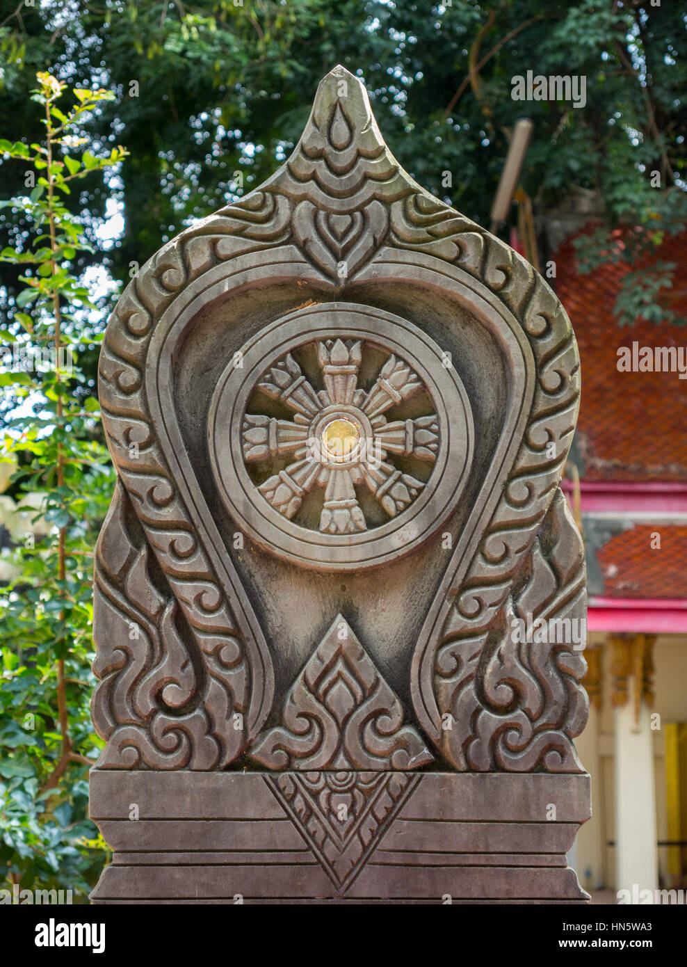 ancient boundary marker of Thai temple Stock Photo - Alamy