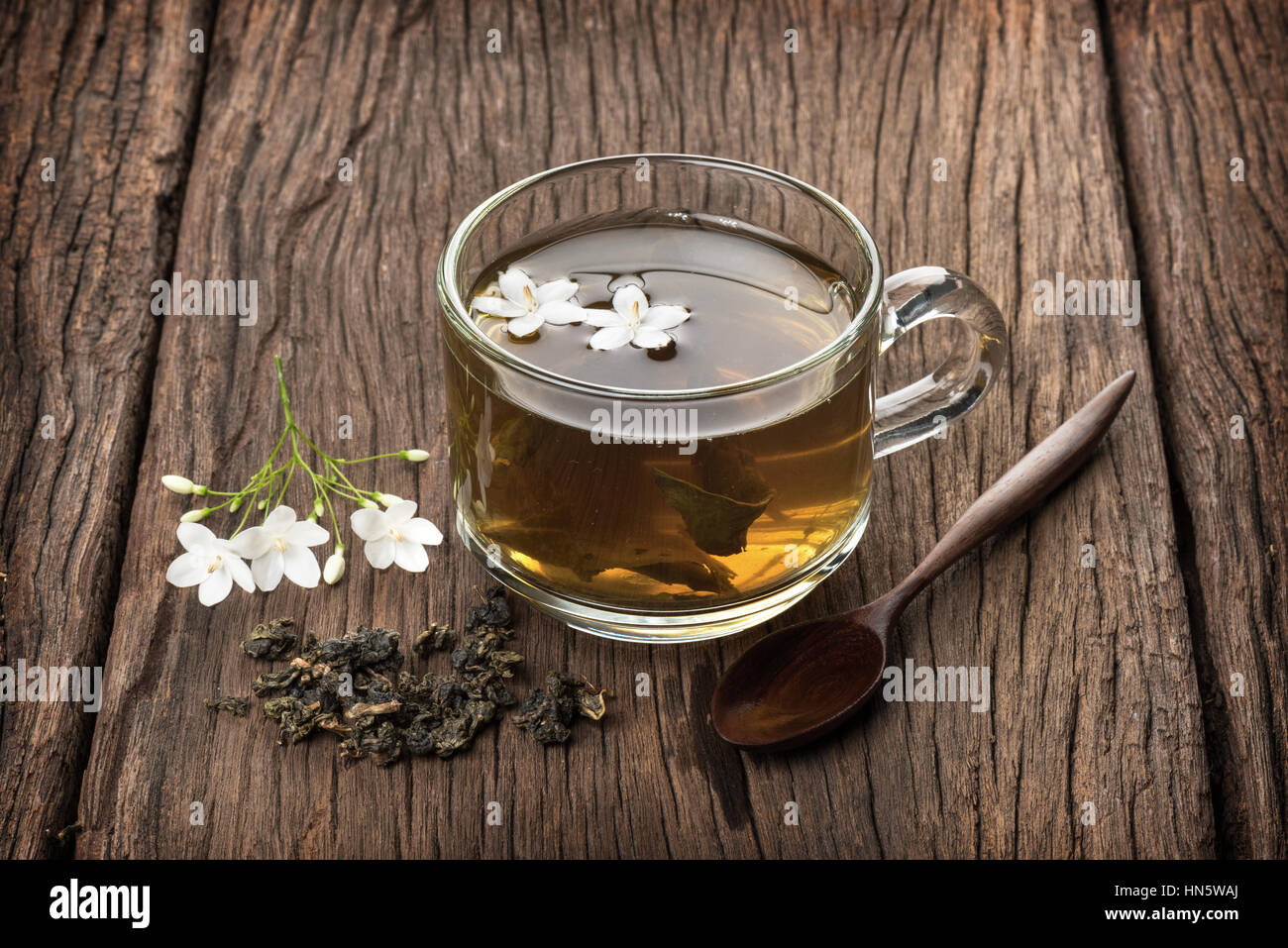 a cup of tea on wooden plank Stock Photo - Alamy