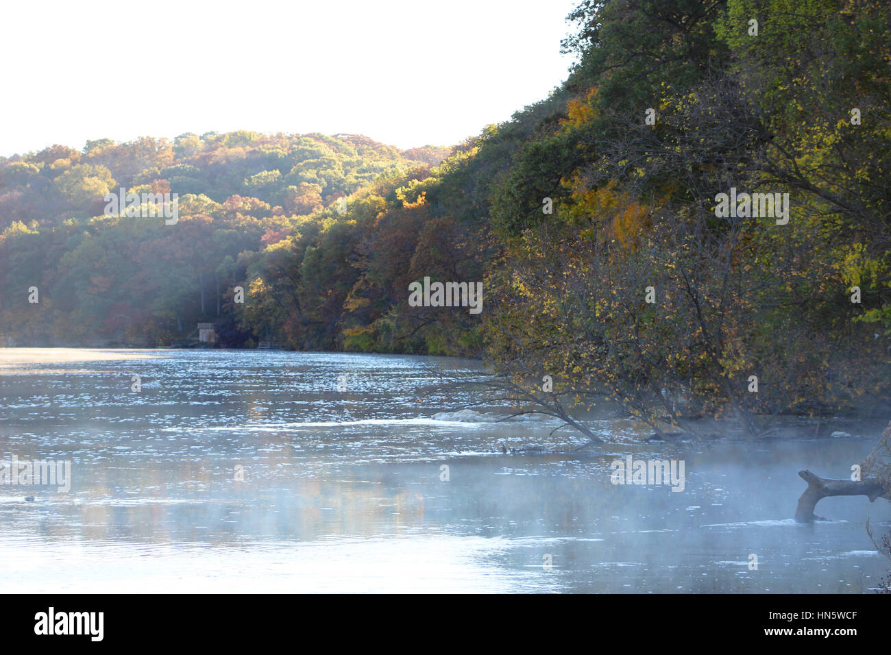 Fall Trees along the Iowa River Stock Photo - Alamy