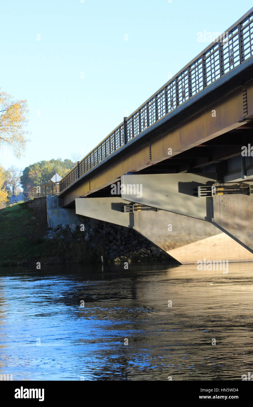 A Bridge Along the Iowa River Stock Photo - Alamy