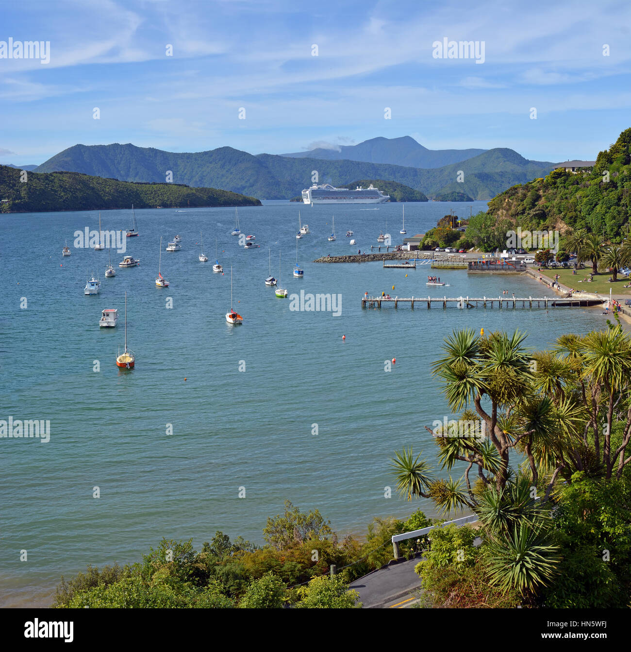 Picton, New Zealand - December 26, 2016: Massive Luxury Passenger Liner ...