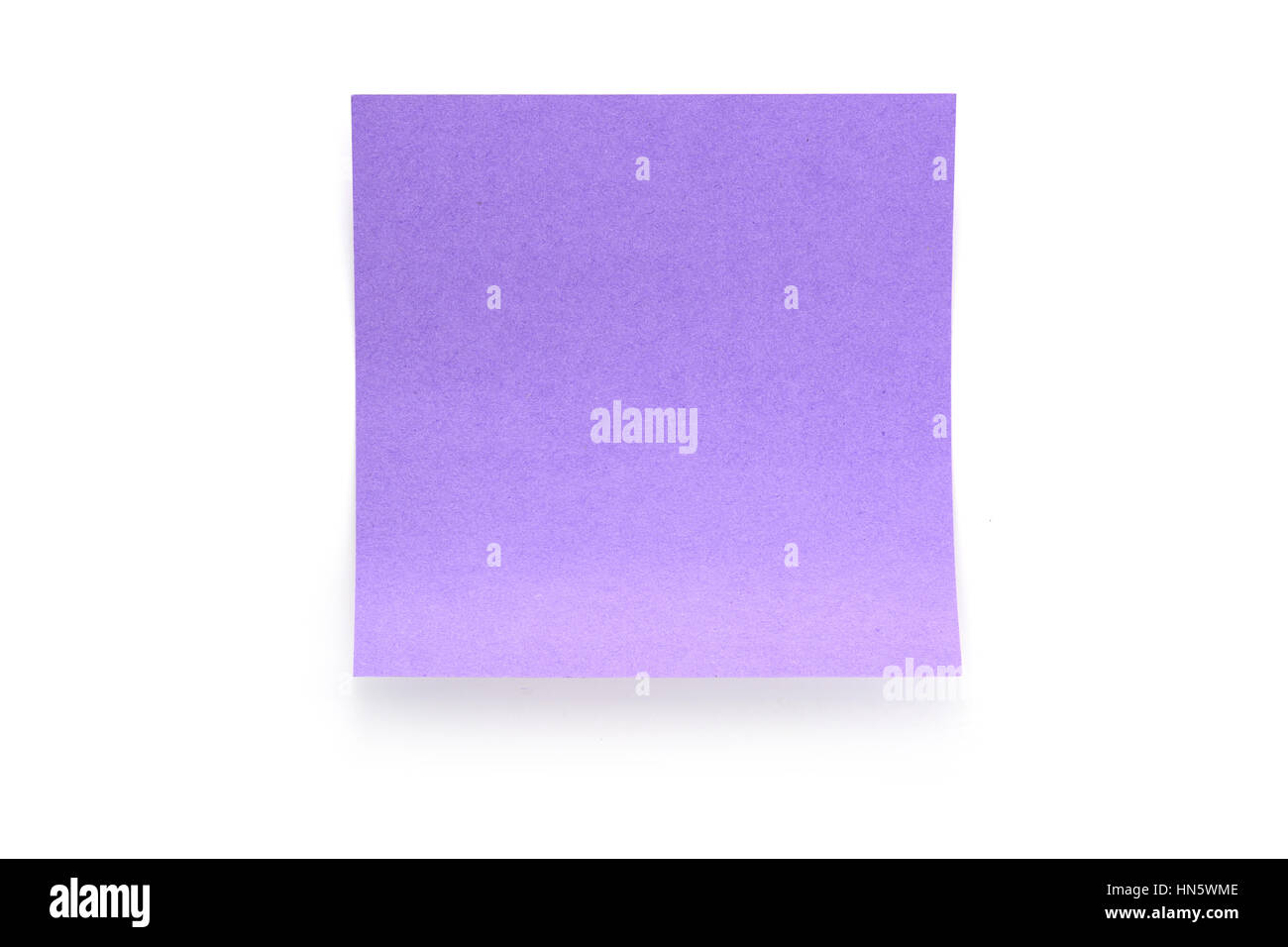 Purple paper stick note with shadow on white background Stock Photo - Alamy