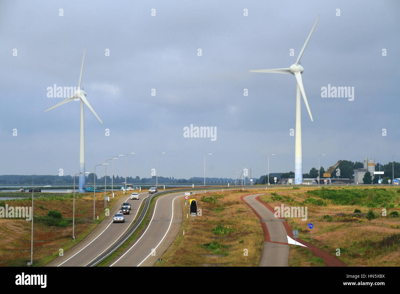 Modern energy infrastructure in the Netherlands - large wind farm ...