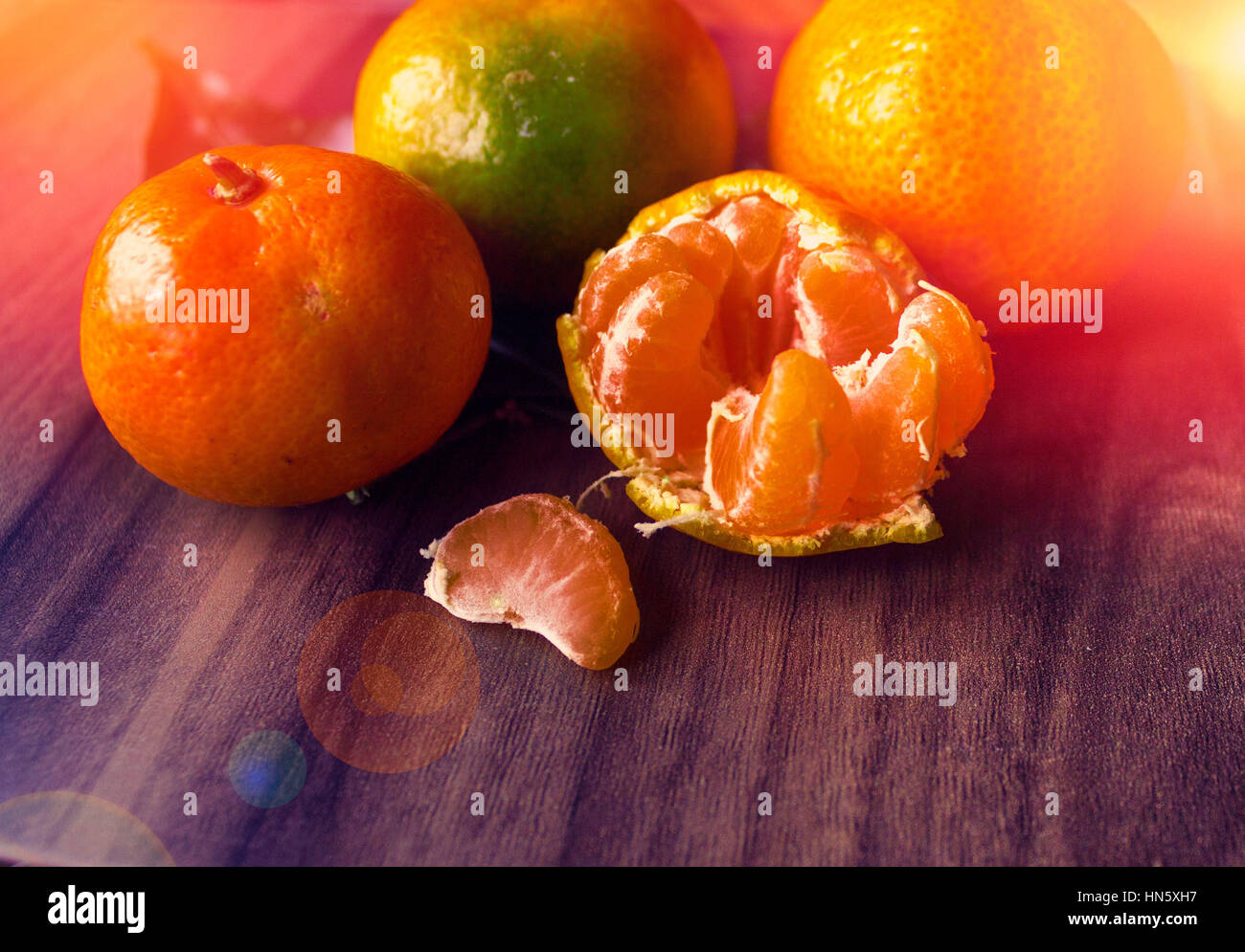 Brightly orange oranges. Taste of the childhood. Festive mood. New year ...