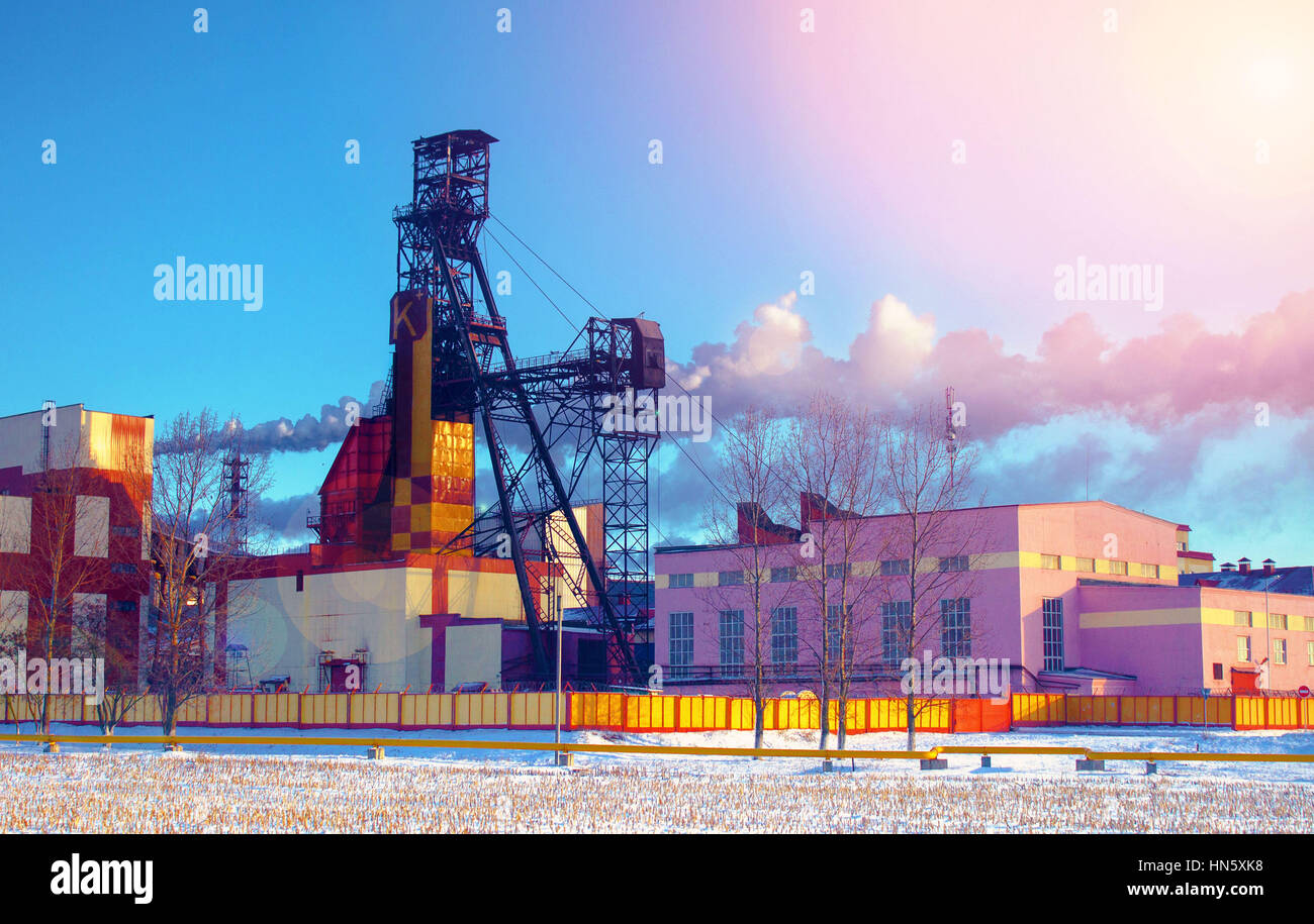 A view of the plant.The danger of environmental. Soligorsk of Belarus ...