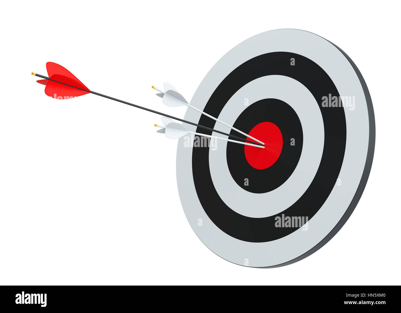 Target hit in center by arrows Stock Photo - Alamy