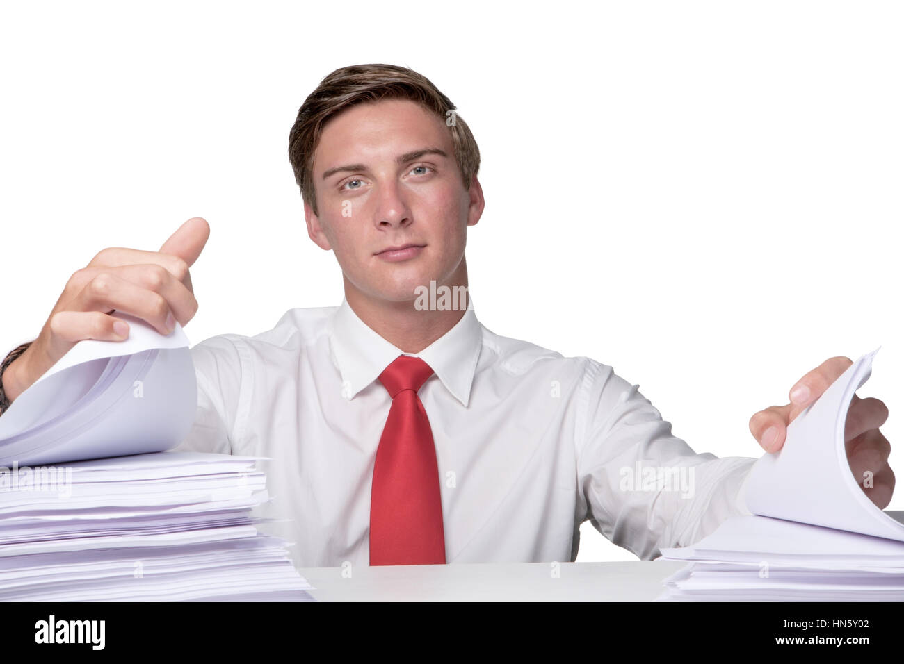 Man busy office piles hi-res stock photography and images - Alamy