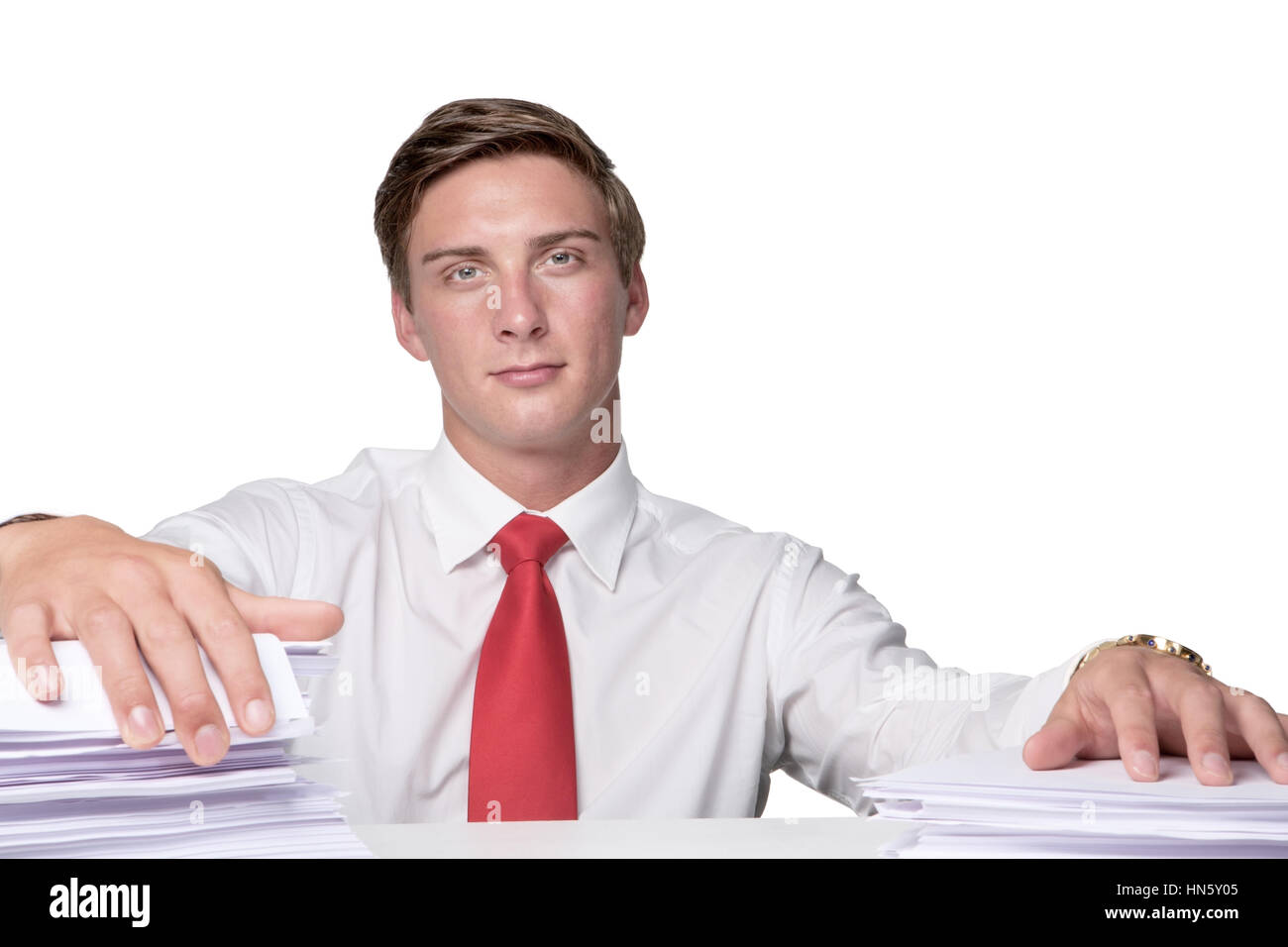 Man busy office piles hi-res stock photography and images - Alamy
