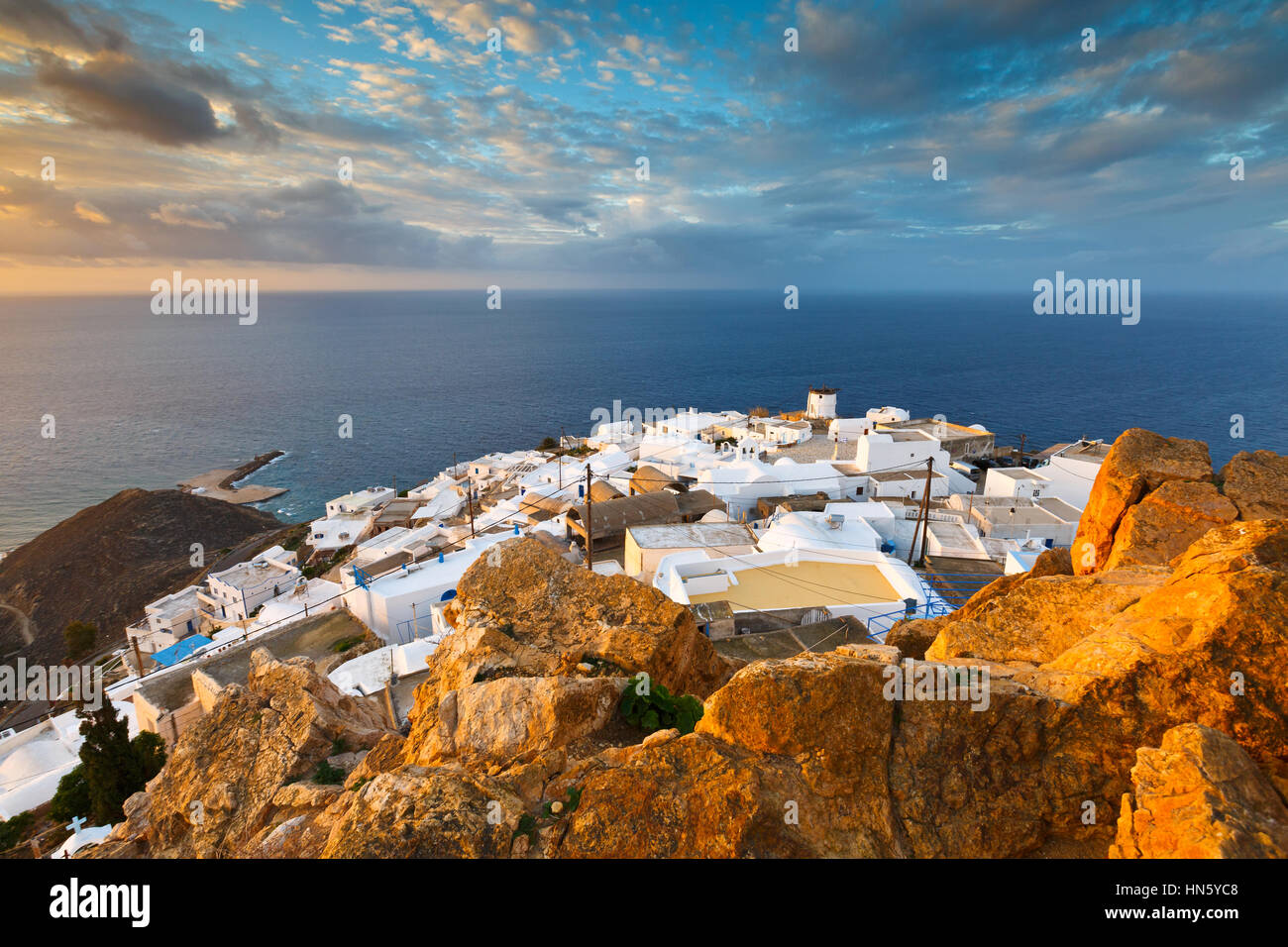 View of Chora village on Anafi island in Greece Stock Photo - Alamy