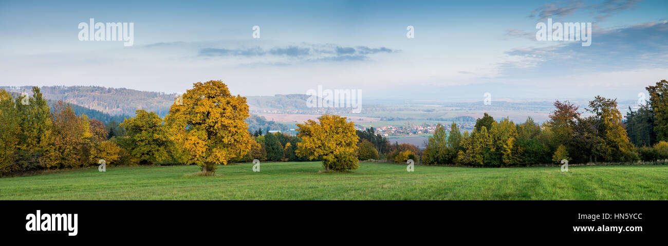 autumn landscape with colorful trees, Moravia, Czech republic, Europe ...