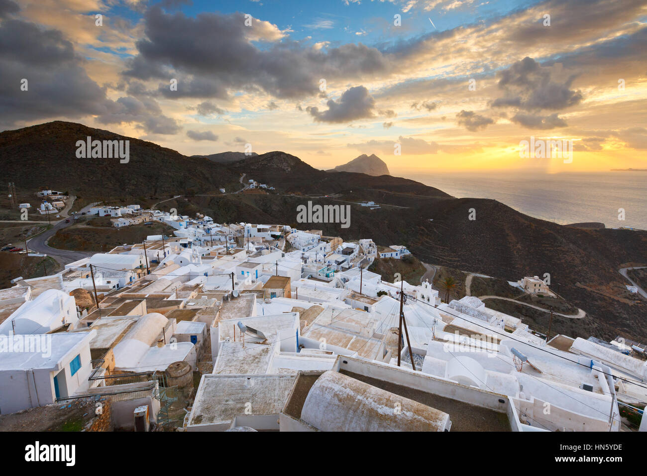 View of Chora village on Anafi island in Greece Stock Photo - Alamy