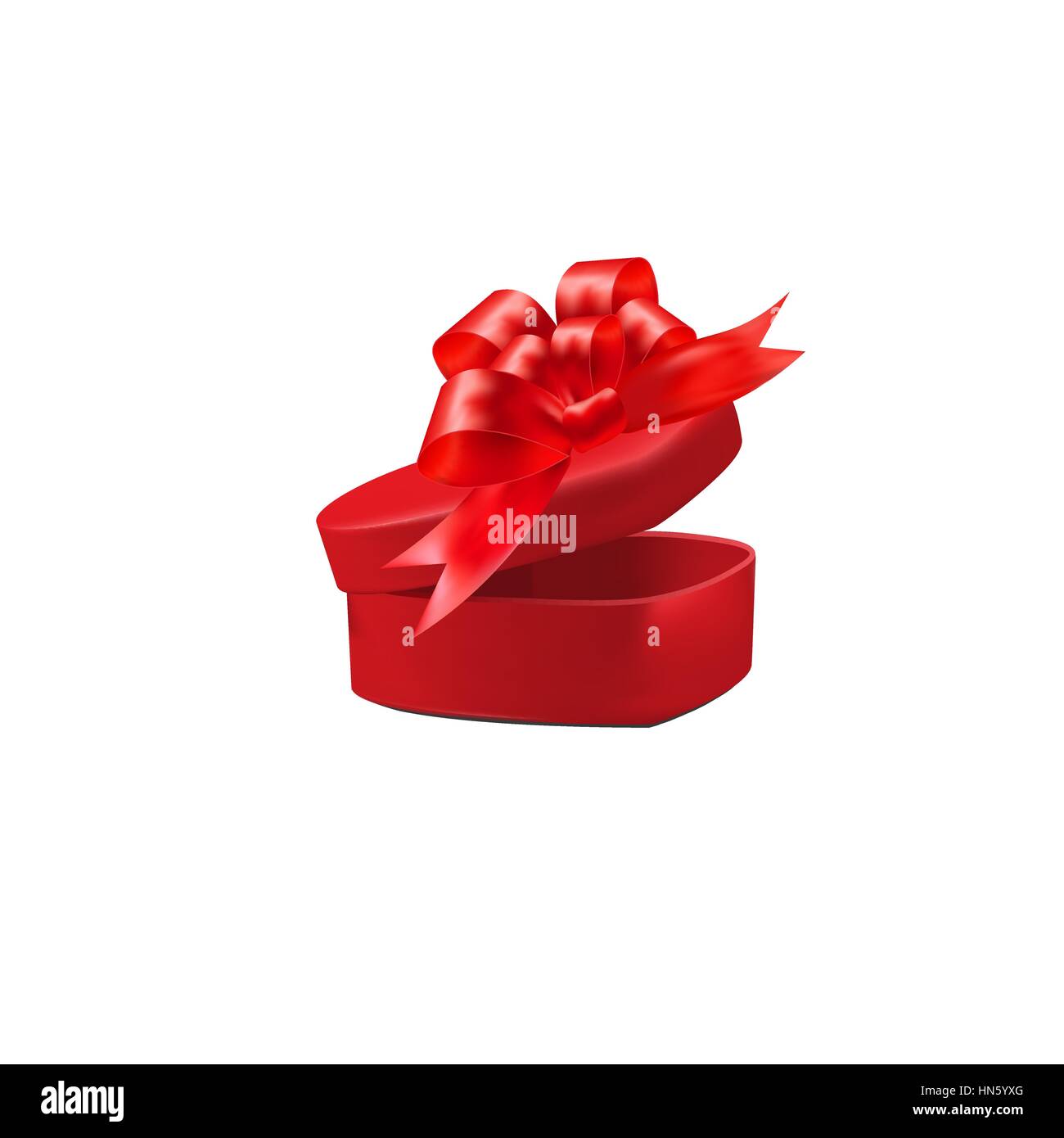 Gift red box with a bow on isolated on white background. illustration ...