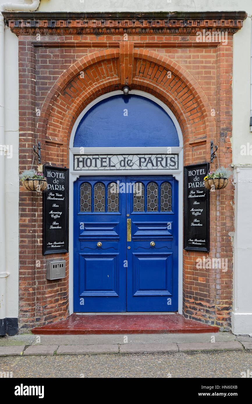 Hotel de Paris entrance - Cromer Stock Photo - Alamy