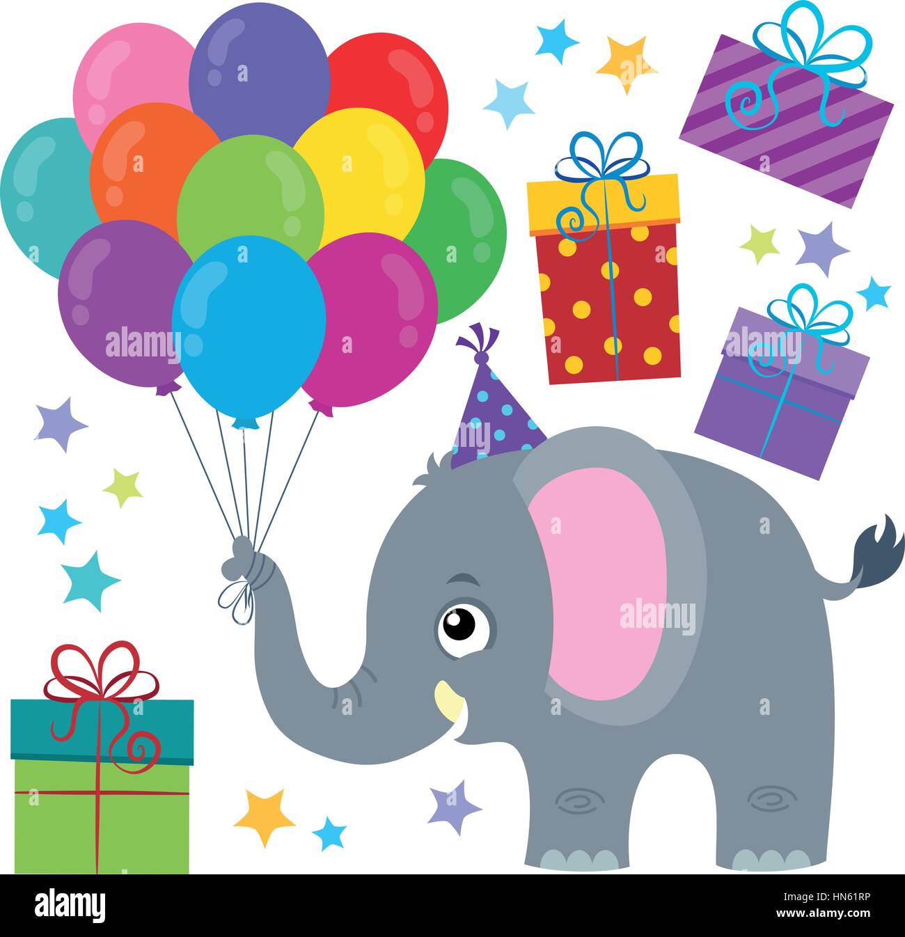 Party elephant theme image 1 - eps10 vector illustration Stock Vector ...