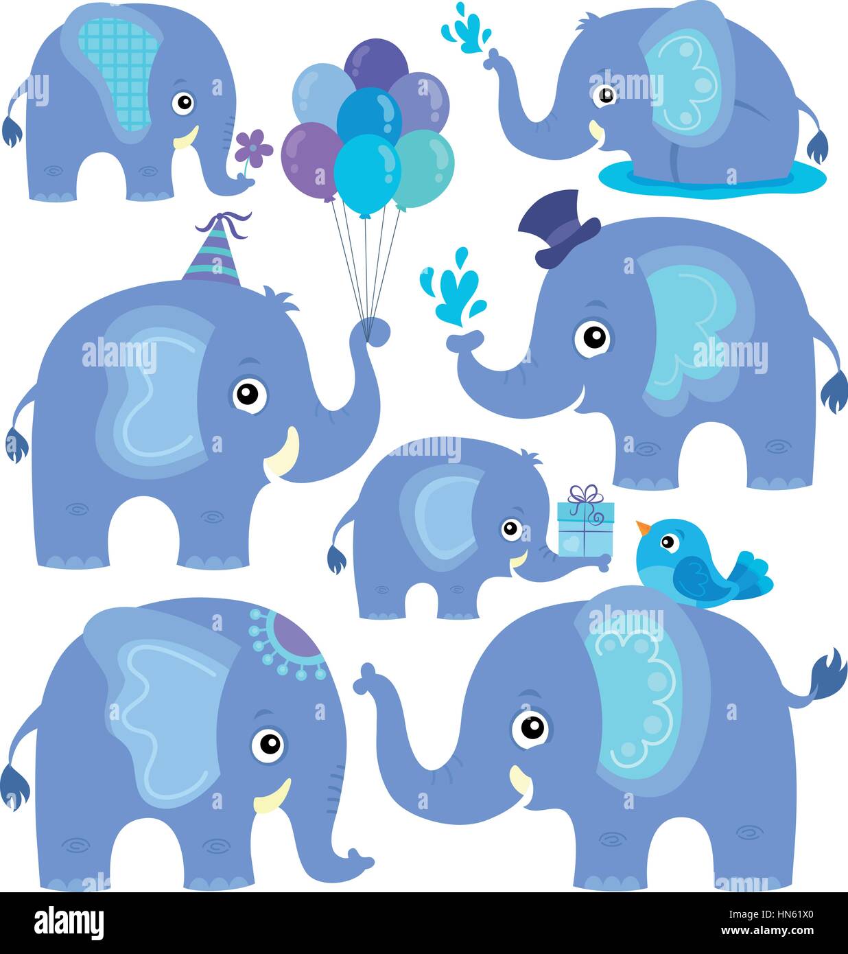 2 elephants vector hi-res stock photography and images - Alamy